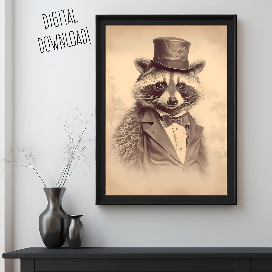 Downloadable Art Print . Gentleman Trash Panda . Printable - Etsy