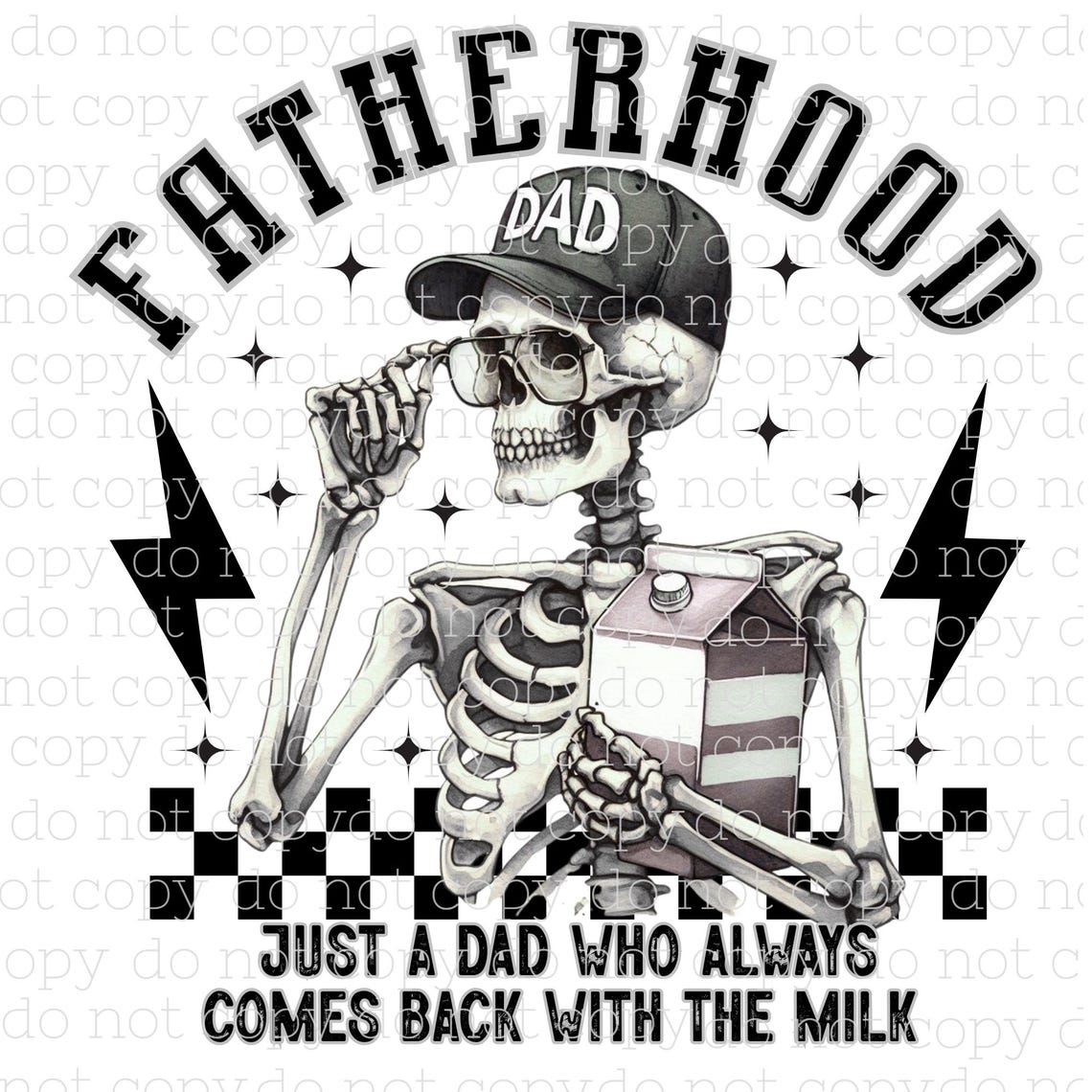 Funny Skeleton Dad PNG: Father's Day Milk Design (digital Download) - Etsy