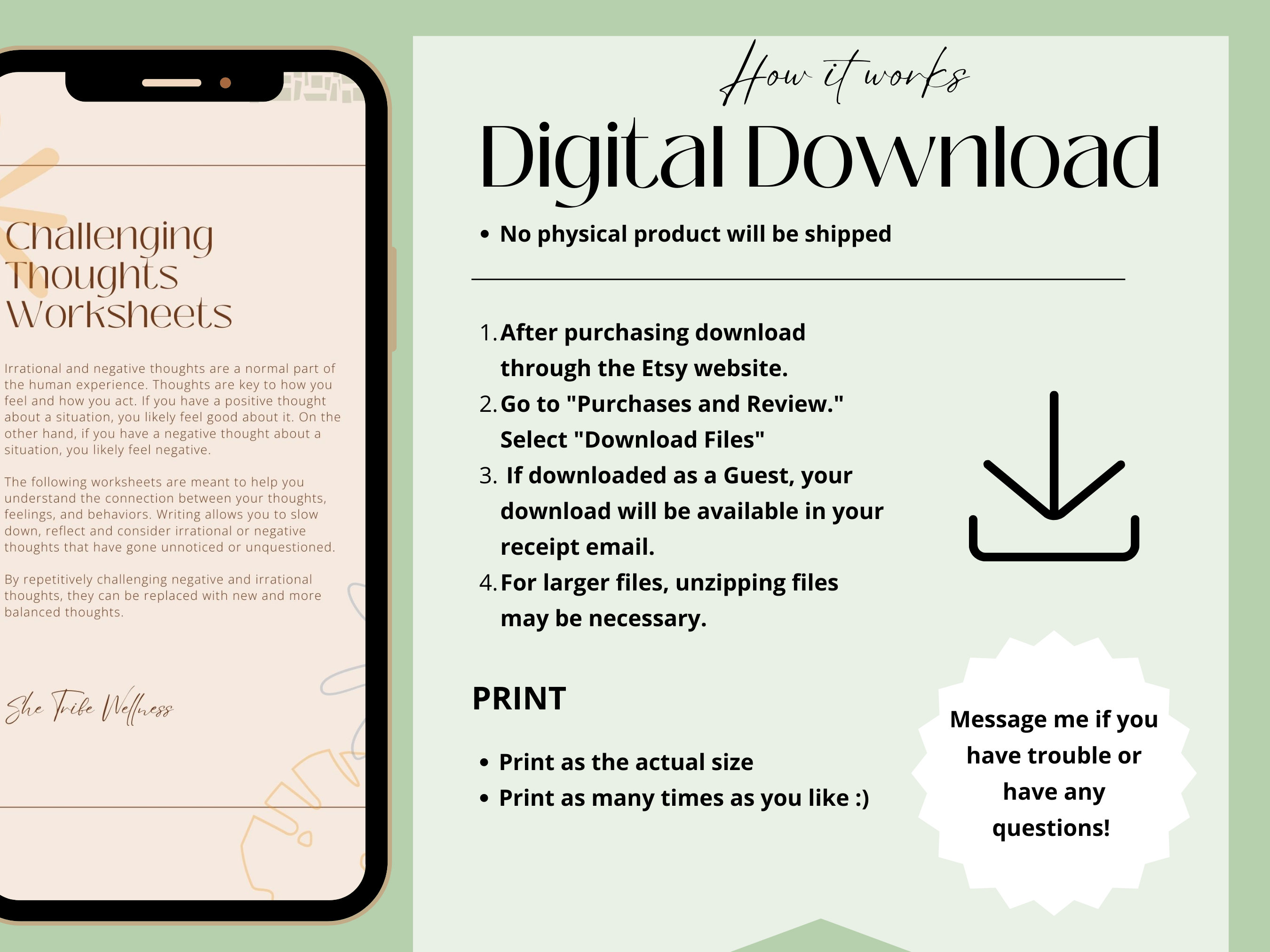 Challenge Negative Thoughts Worksheets, Think Positive, Change the Way ...