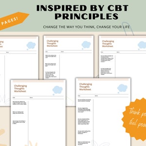 Challenge Negative Thoughts Worksheets, Think Positive, Change the Way ...