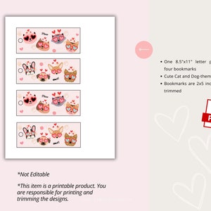 Cats and Dogs Valentine's Day Cards and Bookmarks for Kids, Printable ...
