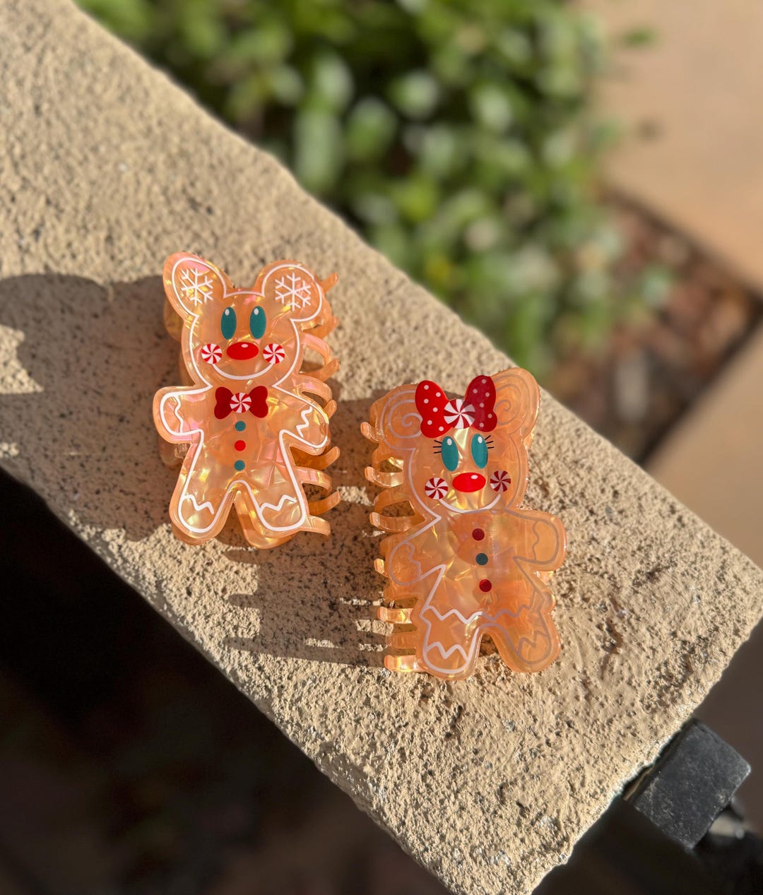 Gingerbread Mickey & Minnie Claw Clip - Etsy