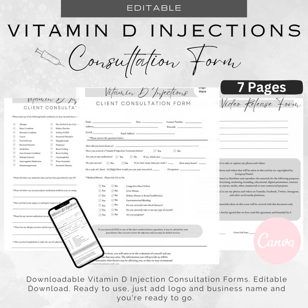 Vitamin D Injections Form - Etsy