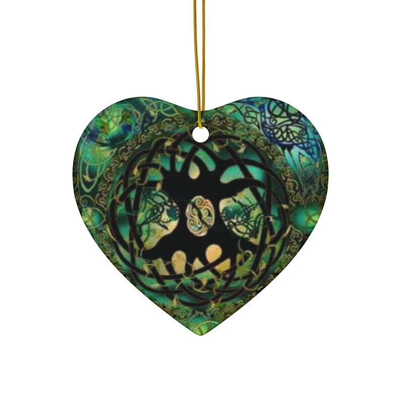 Tree of Life Pagan Christmas Ceramic Ornament, 4 Shapes - Etsy
