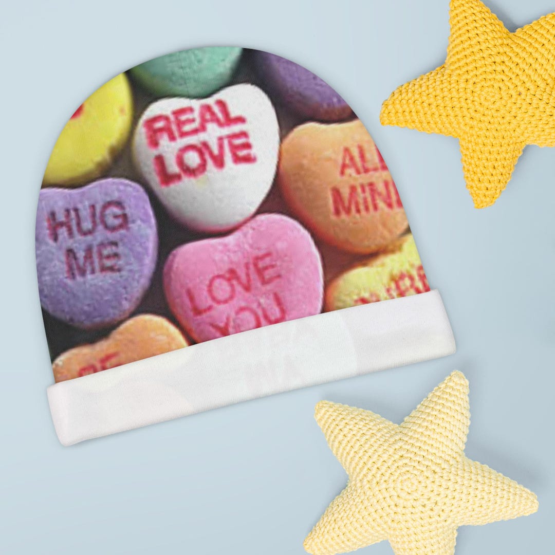 Conversation Hearts Valentine's Day Baby Beanie (AOP) - Etsy
