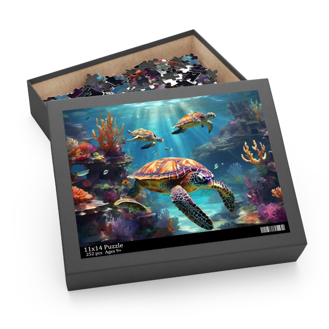 Three Swimming Sea Turtles Puzzle (120, 252, 500-piece) - Etsy