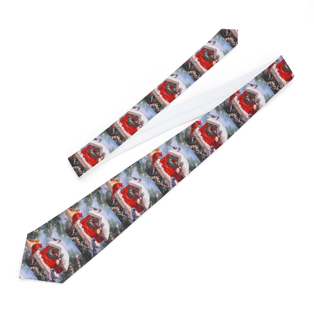 Winter Birds Party Christmas Necktie - Etsy