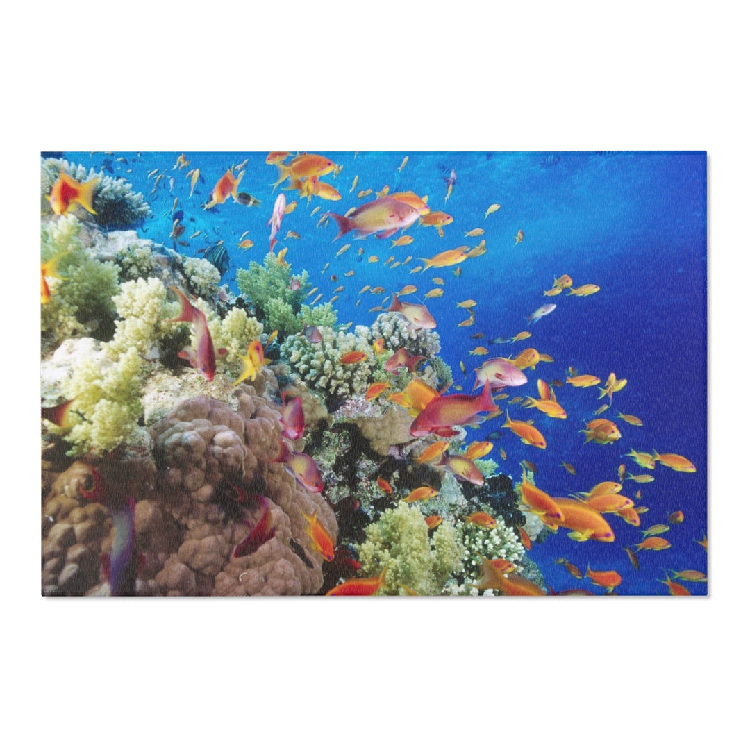 Colorful Coral and Fish Area Rugs - Etsy