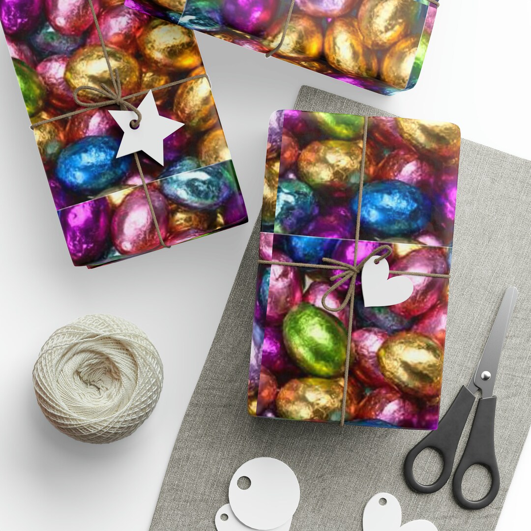 Colorful Foil Wrapped Chocolate Easter Eggs Wrapping Papers - Etsy
