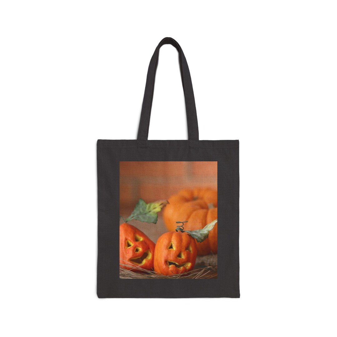 Jack Be Little Jack-o'-lanterns White Pumpkins Halloween Cotton Canvas ...