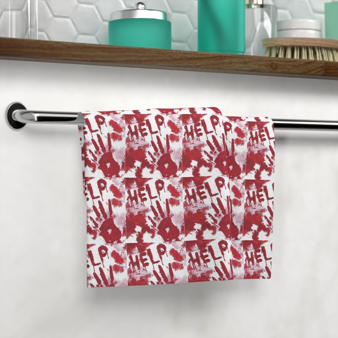 Bloody Help Halloween Face Towel - Etsy