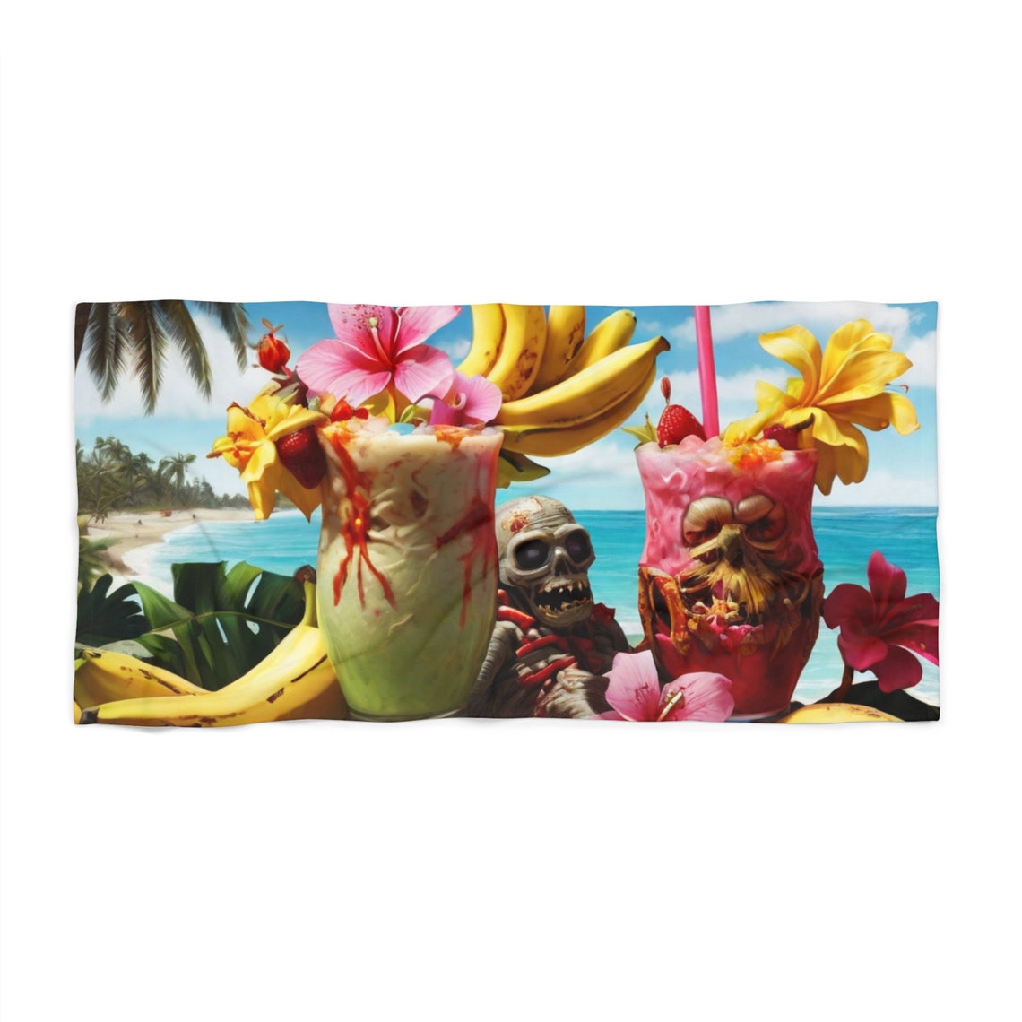 Tropical Fruits Drinks Zombie Beach Towel - Etsy