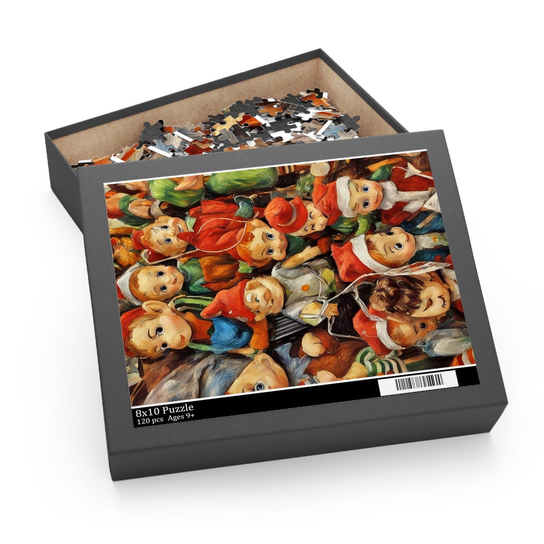 Classic Vintage Christmas Elves Puzzle (120, 252, 500-piece) - Etsy