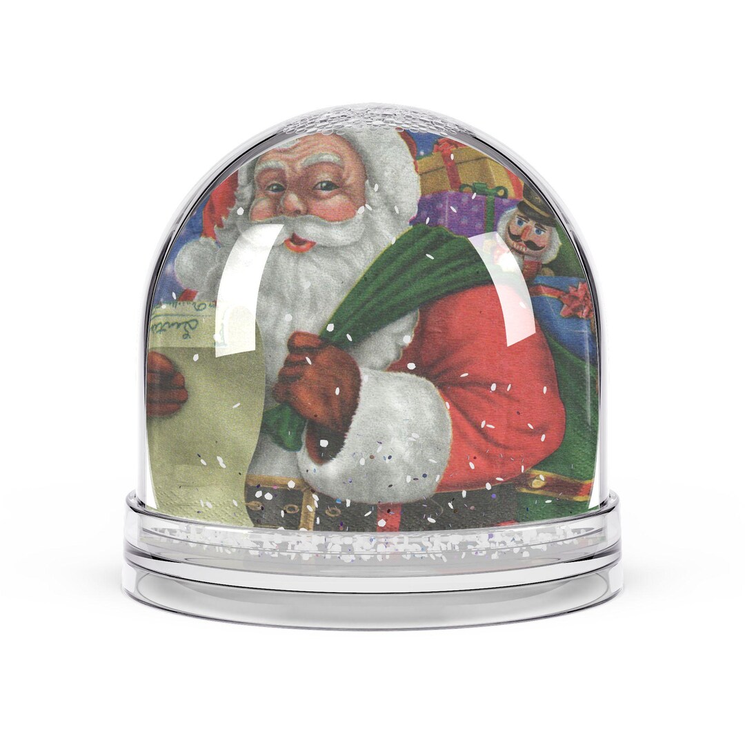 Santa Checking List With Sack of Toys Christmas Yuletide Snow Globe - Etsy