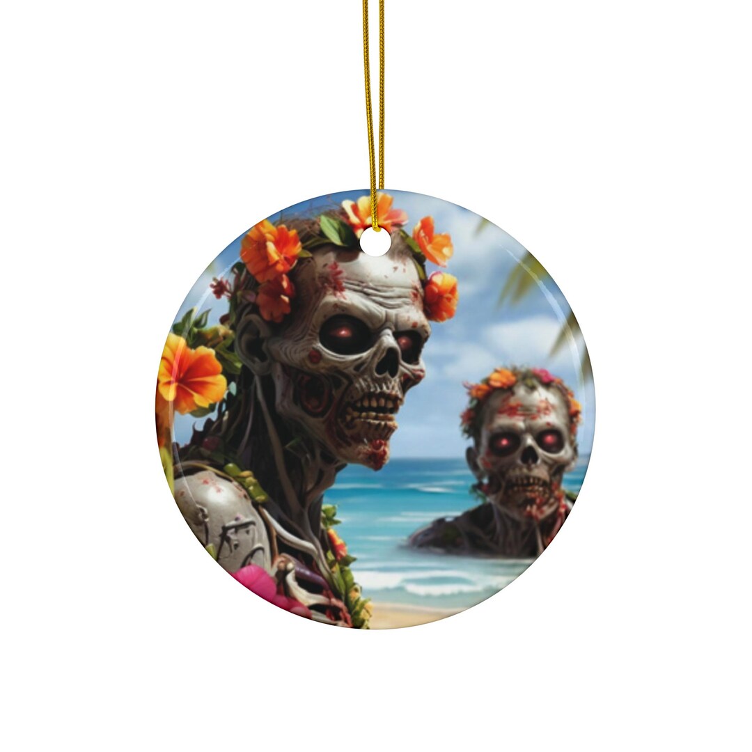 Tropical Zombies Halloween Christmas Ceramic Ornament, 4 Shapes - Etsy