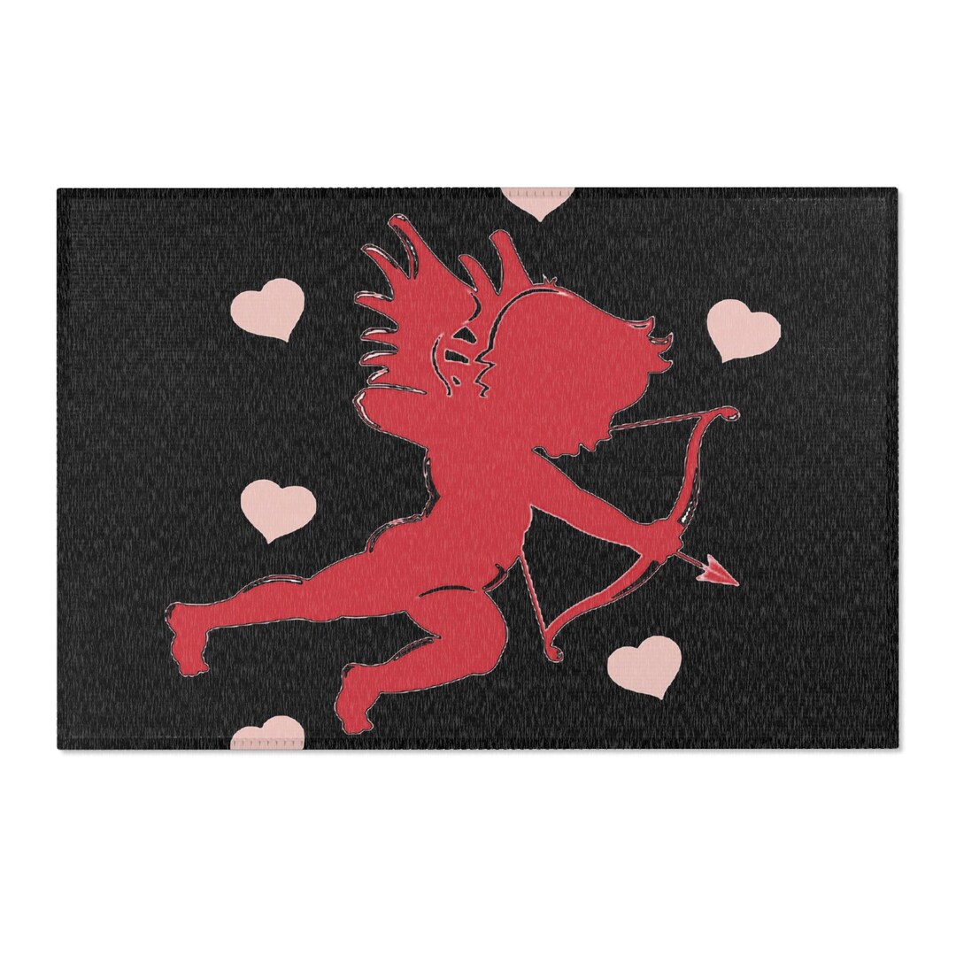 Red Cupid Pink Hearts Valentine's Area Rugs - Etsy