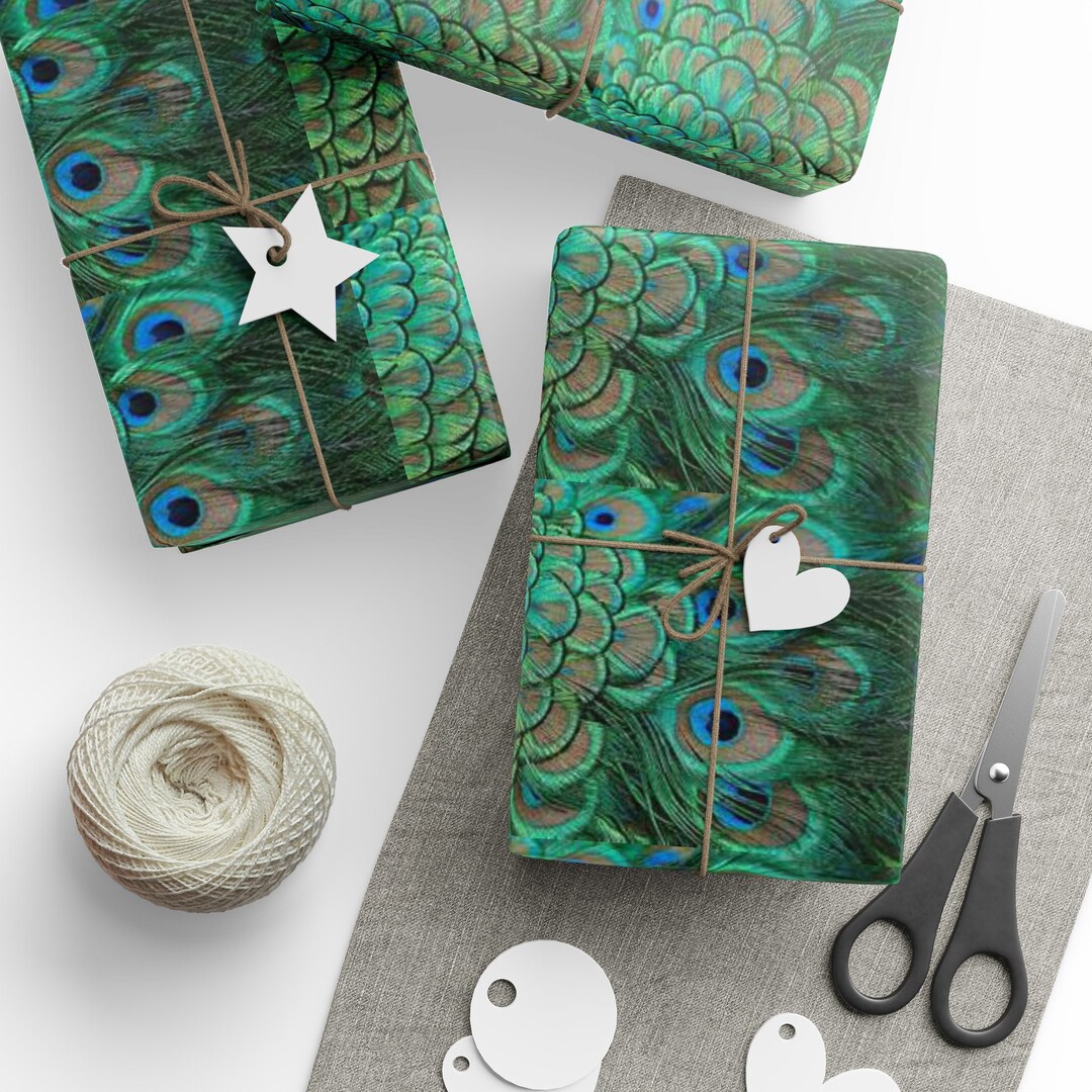 Peacock Wing Feathers Wrapping Papers - Etsy