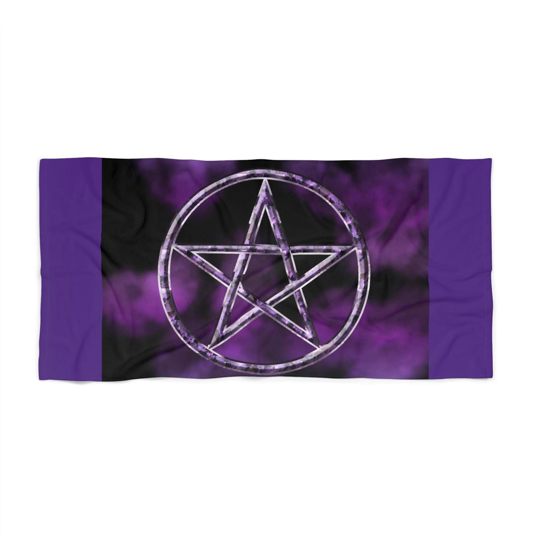Purple Pentagram Pagan Samhain Halloween Body or Beach Towel - Etsy