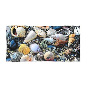 Colorful Varied Seashells Beach Towel - Etsy