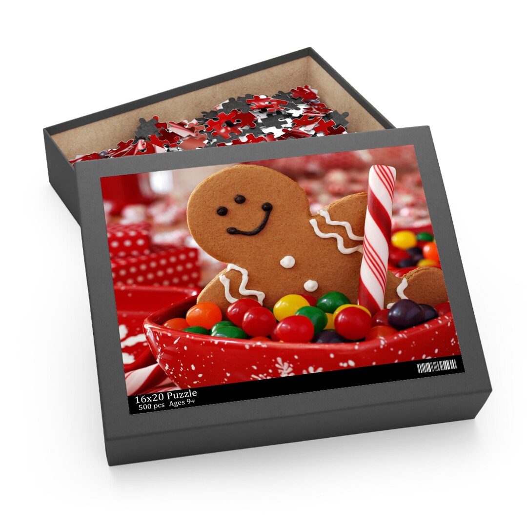 Gingerbread Man With Candy Christmas Yuletide Puzzle (120, 252, 500 ...