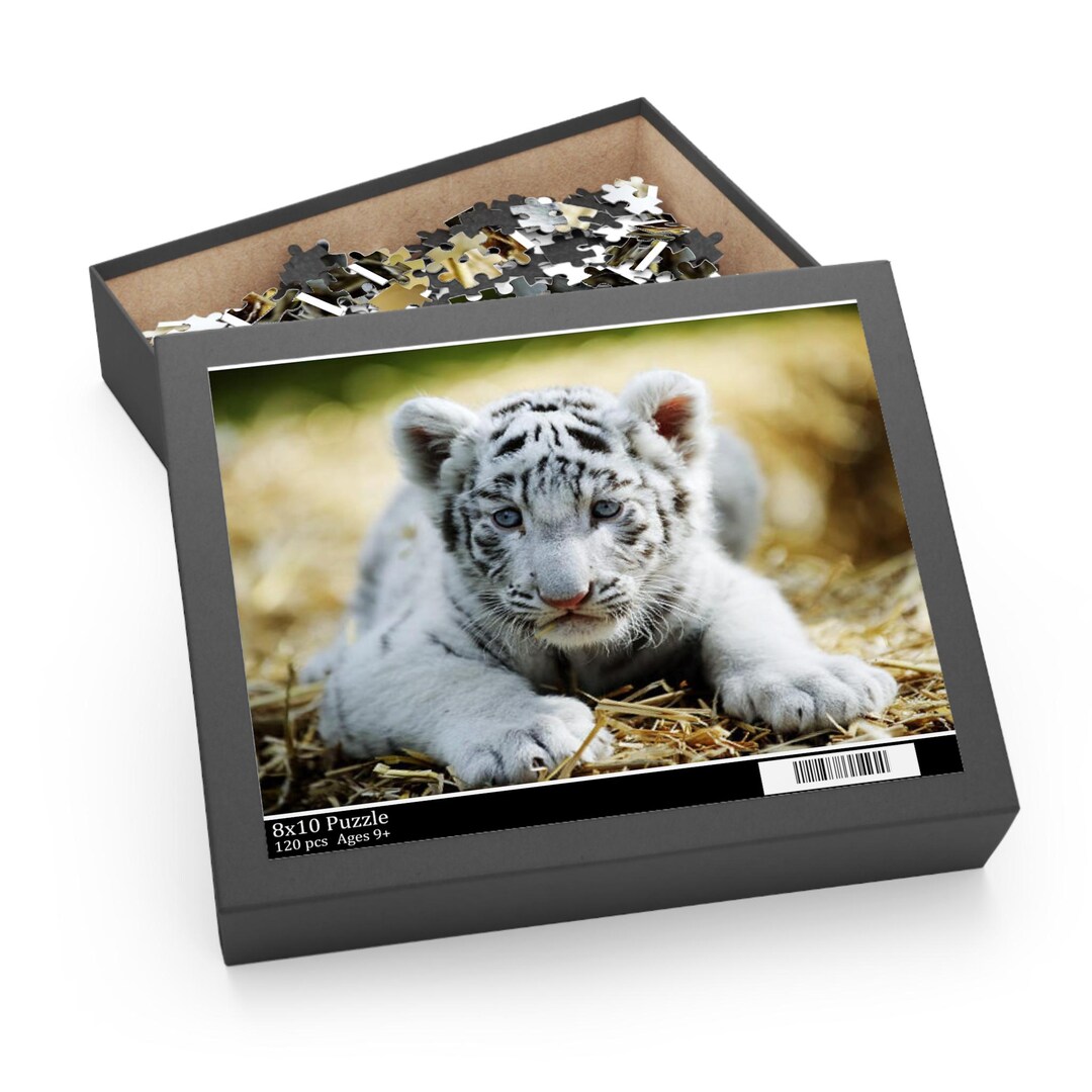 White Tiger Cub Puzzle (120, 252, 500-piece) - Etsy