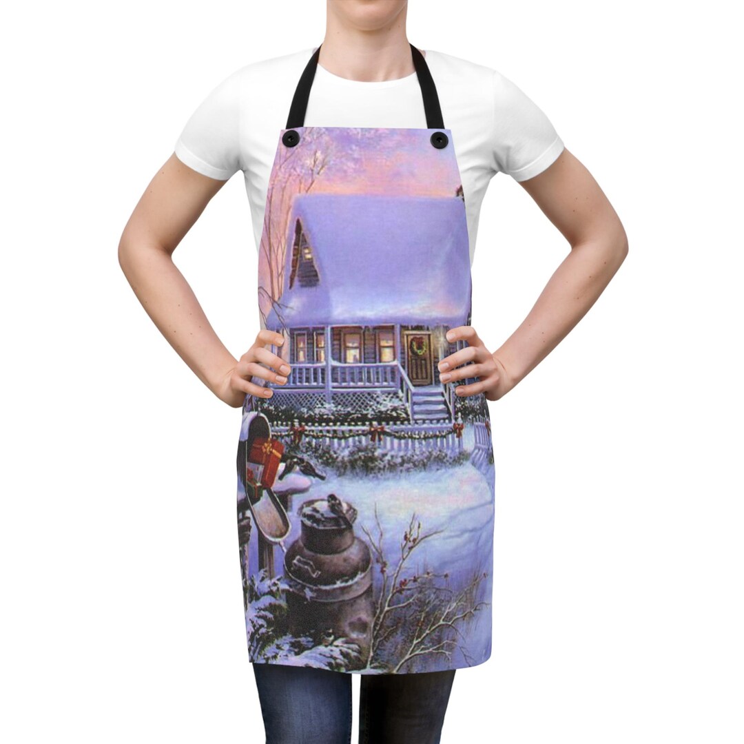 Pretty Sunset Winter Home Apron - Etsy Norway