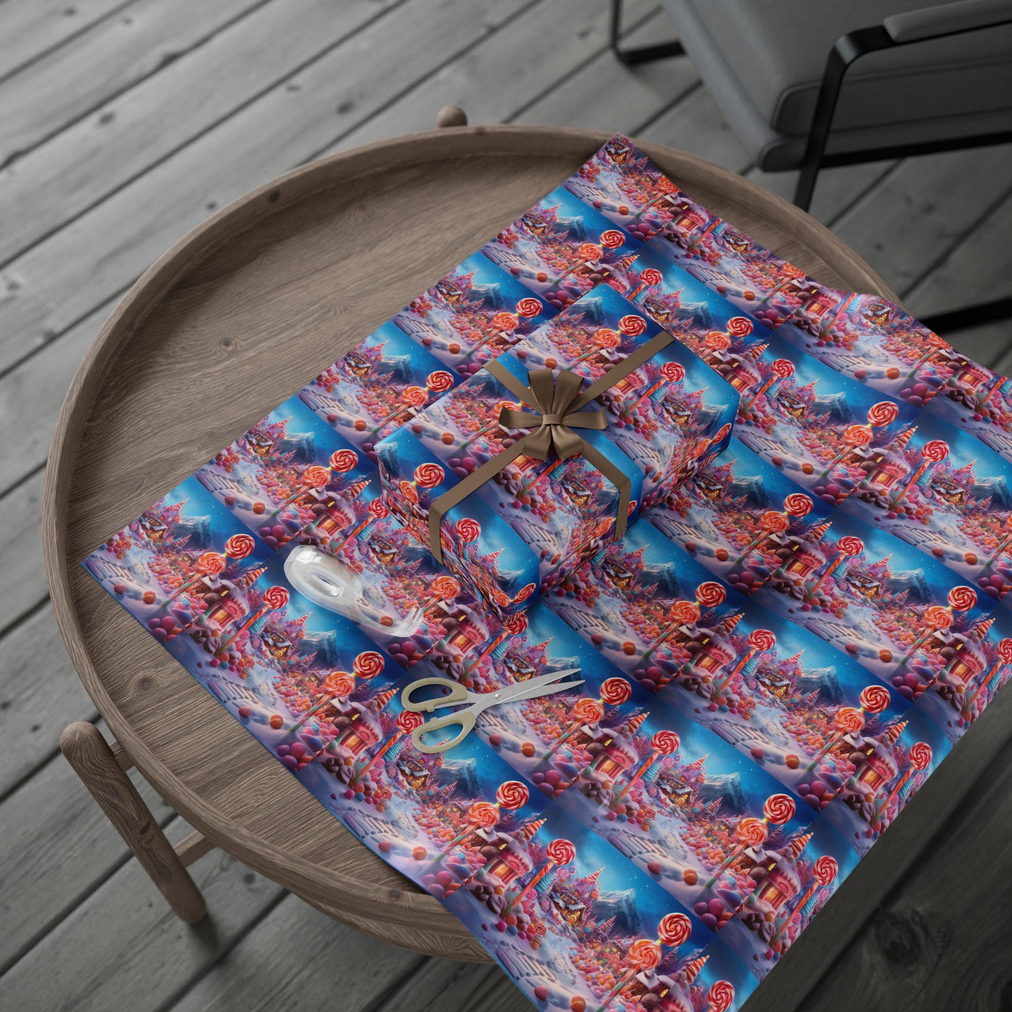 Colorful Lollipop Town Christmas Wrapping Papers - Etsy