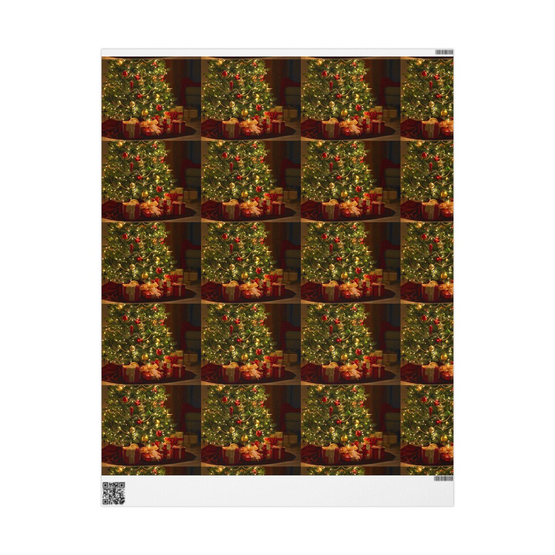 Cozy Nighttime Tree With Gifts Christmas Wrapping Papers - Etsy