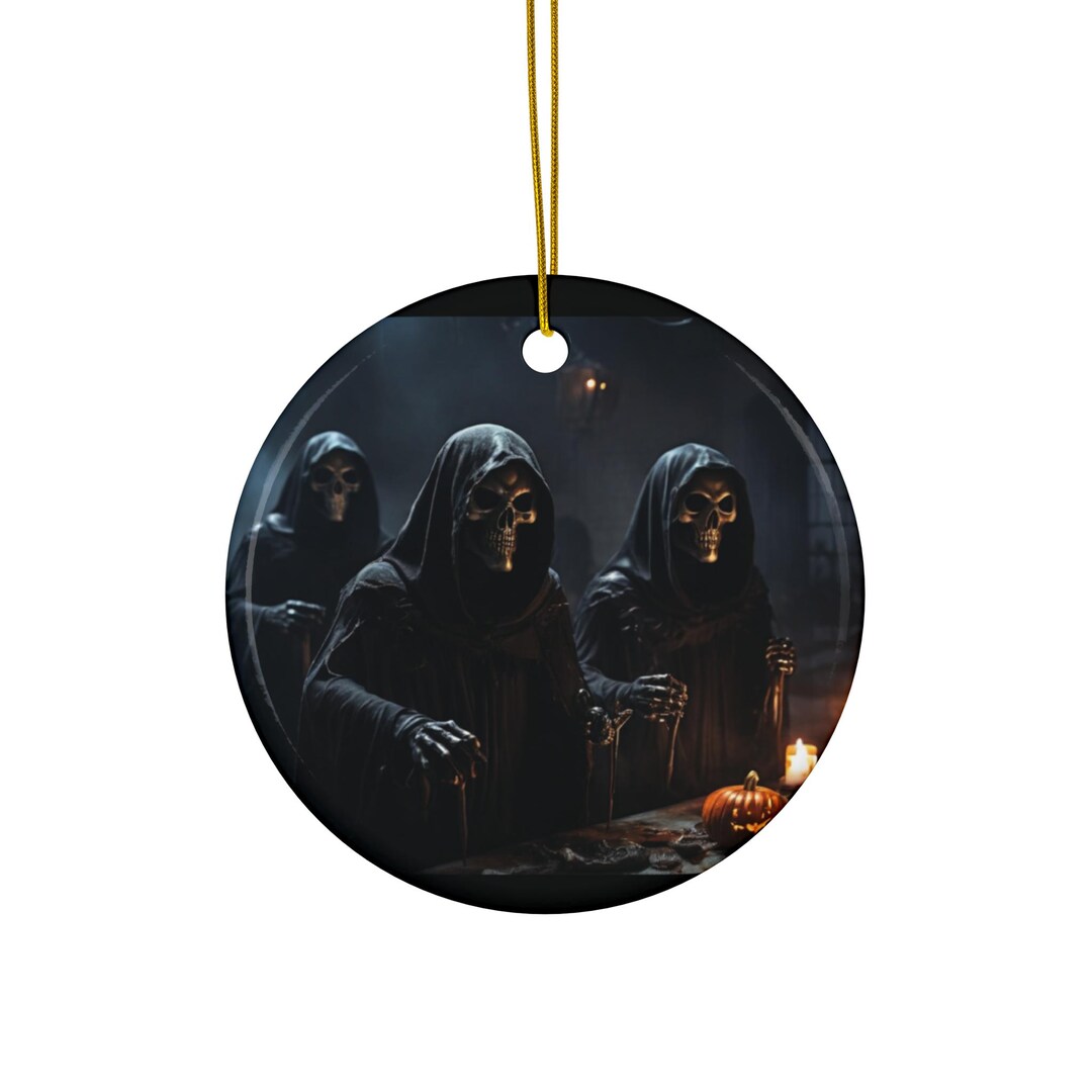 Creepy Grim Reapers Candles Pumpkin Halloween Christmas Ceramic ...