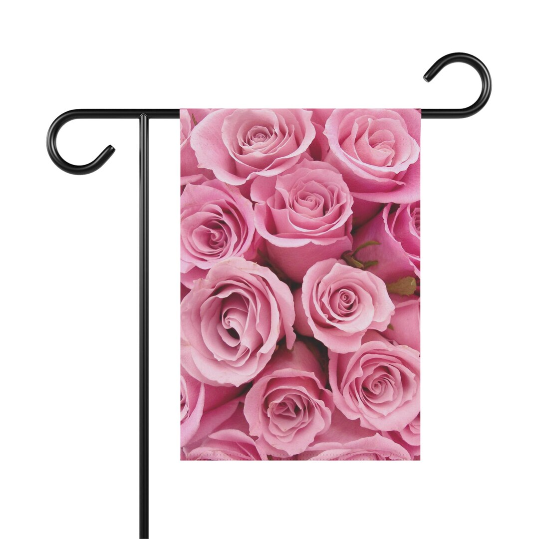 Pink Roses Flags Valentine's Garden & House Banner - Etsy