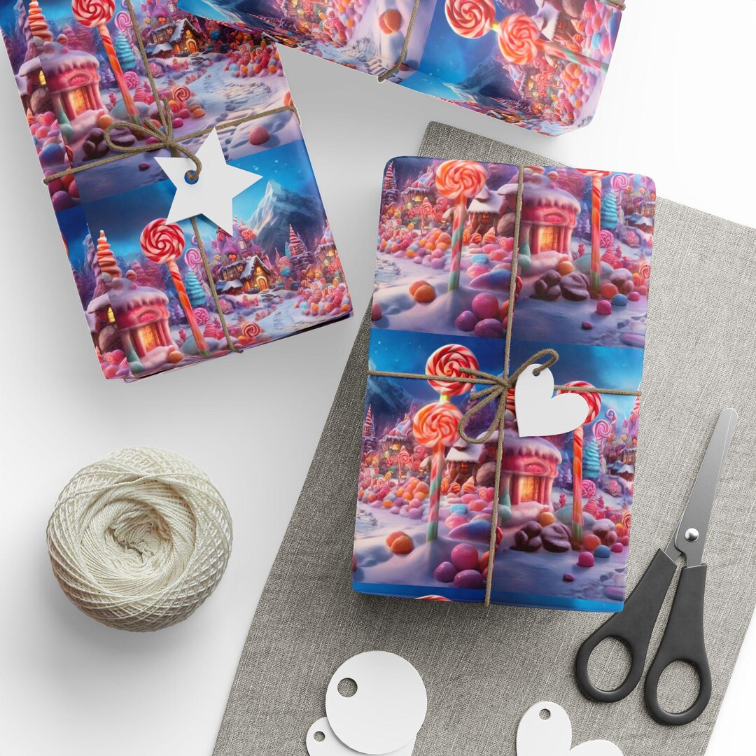 Colorful Lollipop Town Christmas Wrapping Papers - Etsy