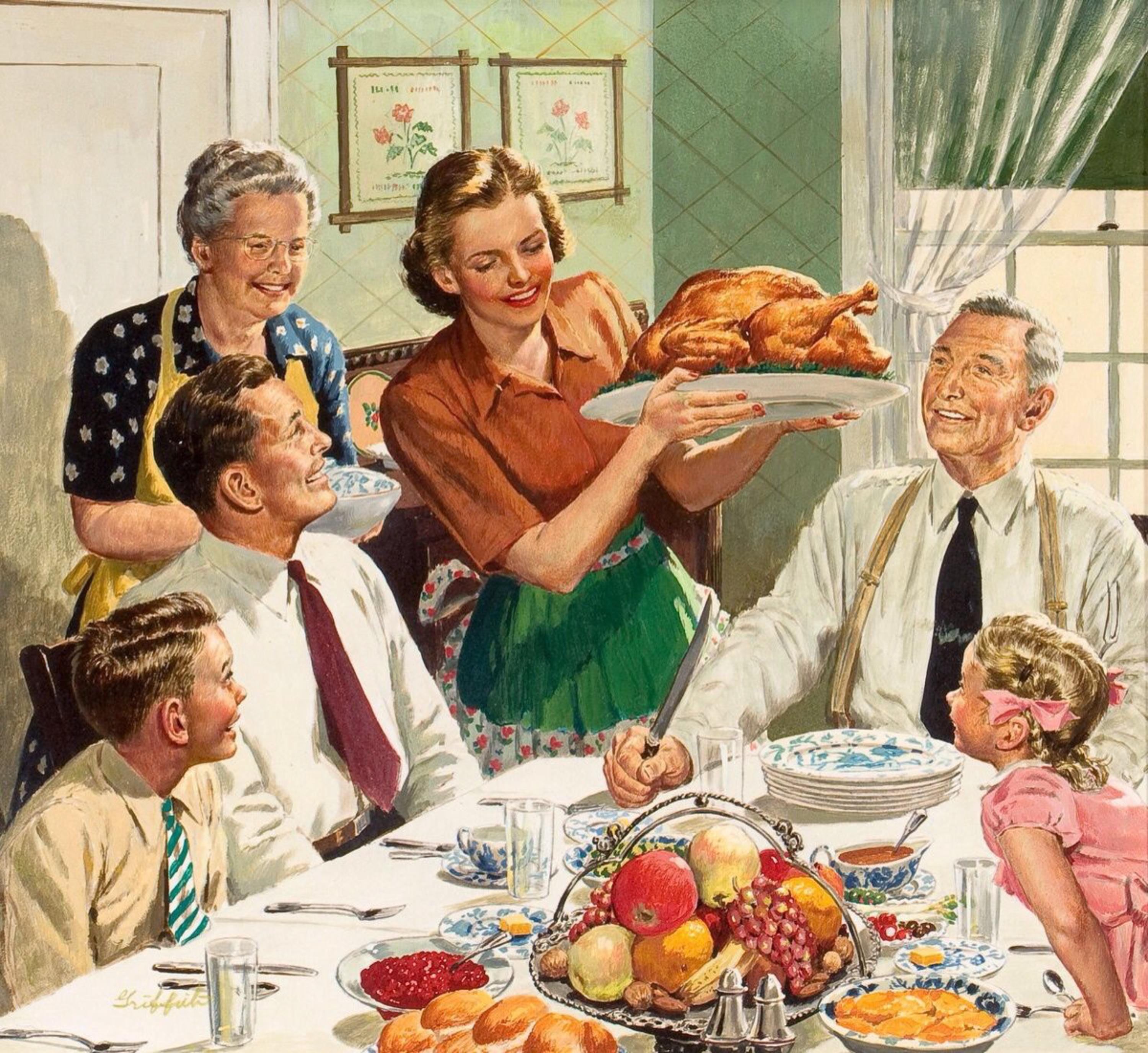 Vintage 1950s Family Thanksgiving Dinner Cut Out - Etsy