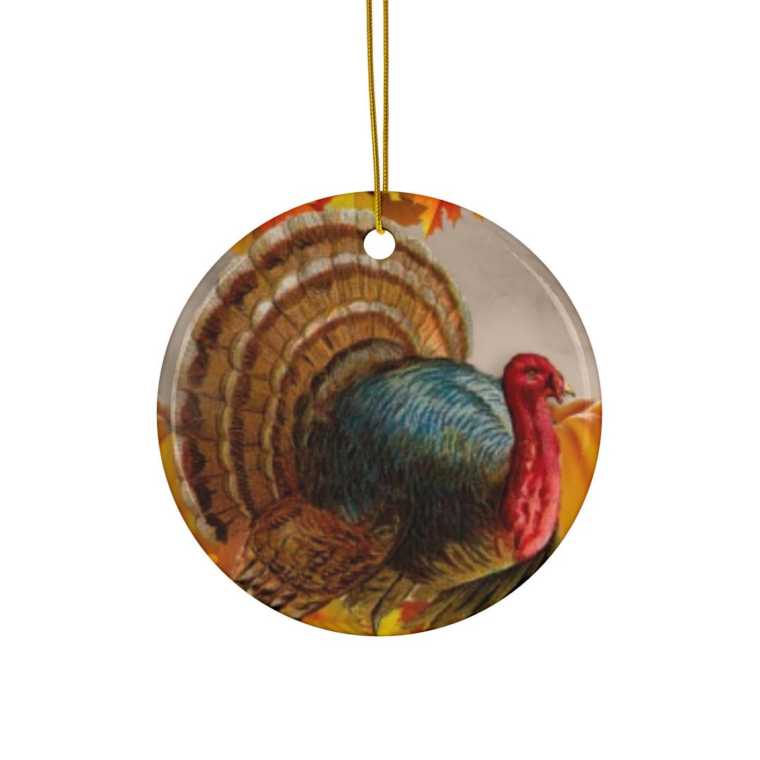 Wild Turkey Thanksgiving Christmas Ceramic Ornament, 4 Shapes - Etsy