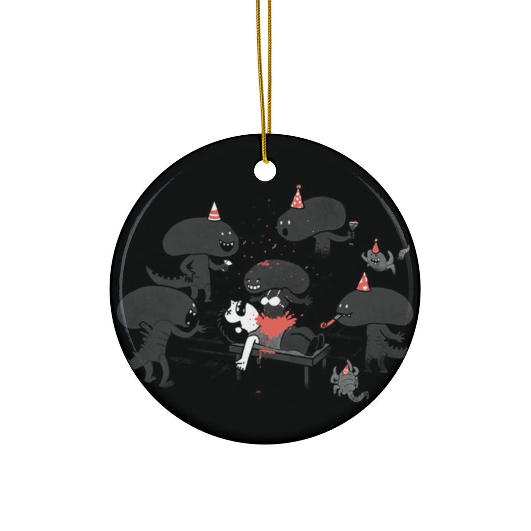 Alien Birthday Party Stripper Bursting Out of Human Christmas Ceramic ...