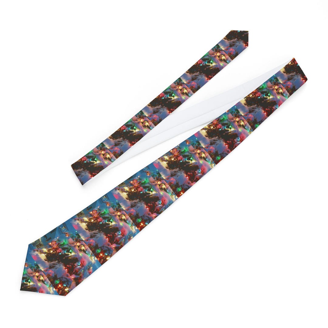 Colorfully Lit Outdoor Tree Christmas Necktie - Etsy