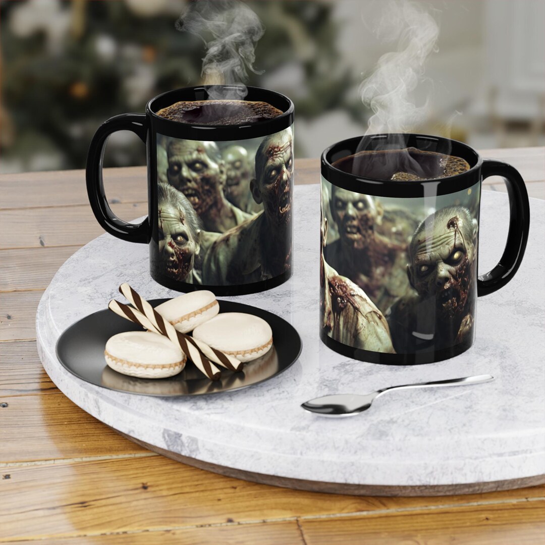 Horrific Zombie Horde Halloween Black Coffee Mug, 11oz - Etsy