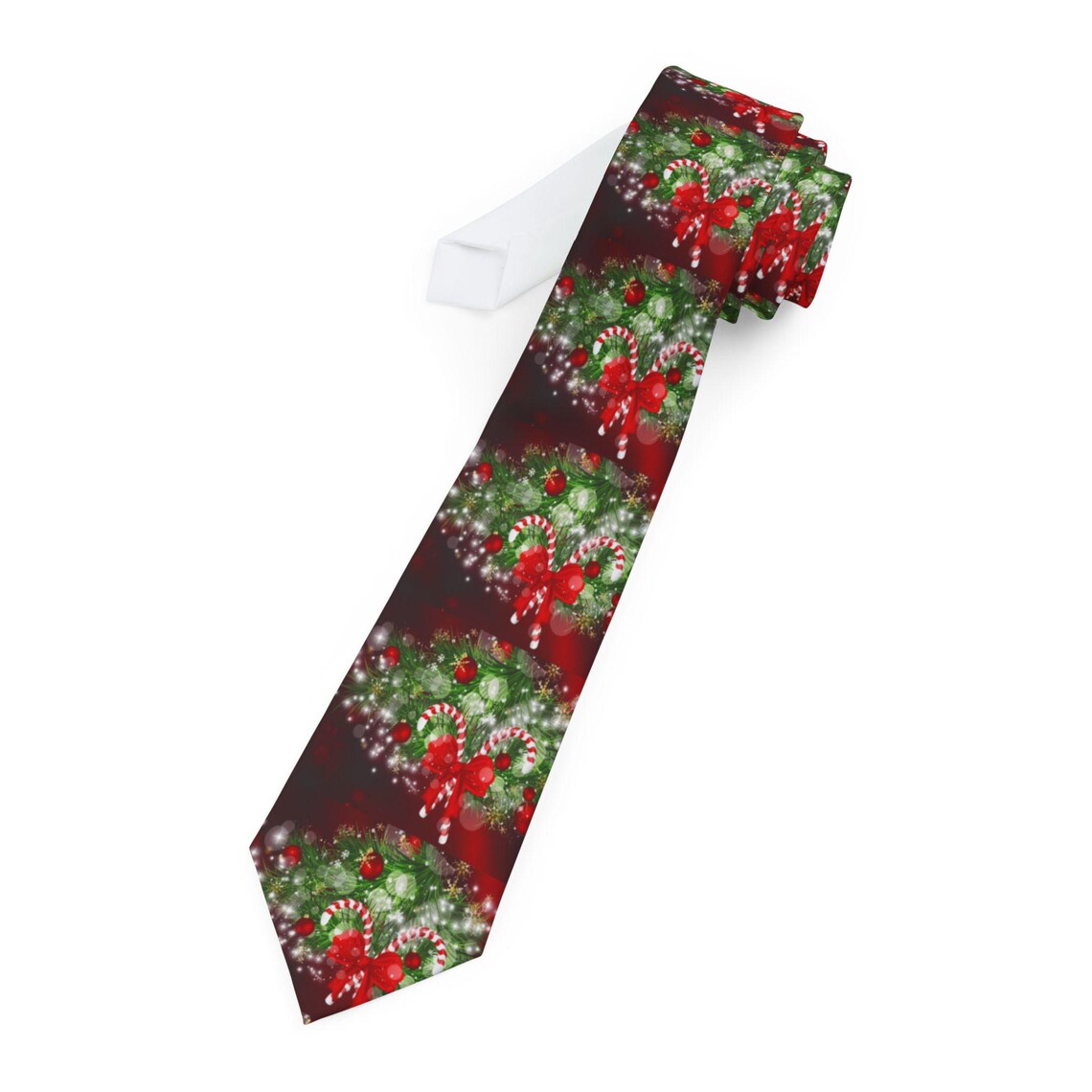 Peppermint Candy Canes Pine Branches Christmas Necktie - Etsy