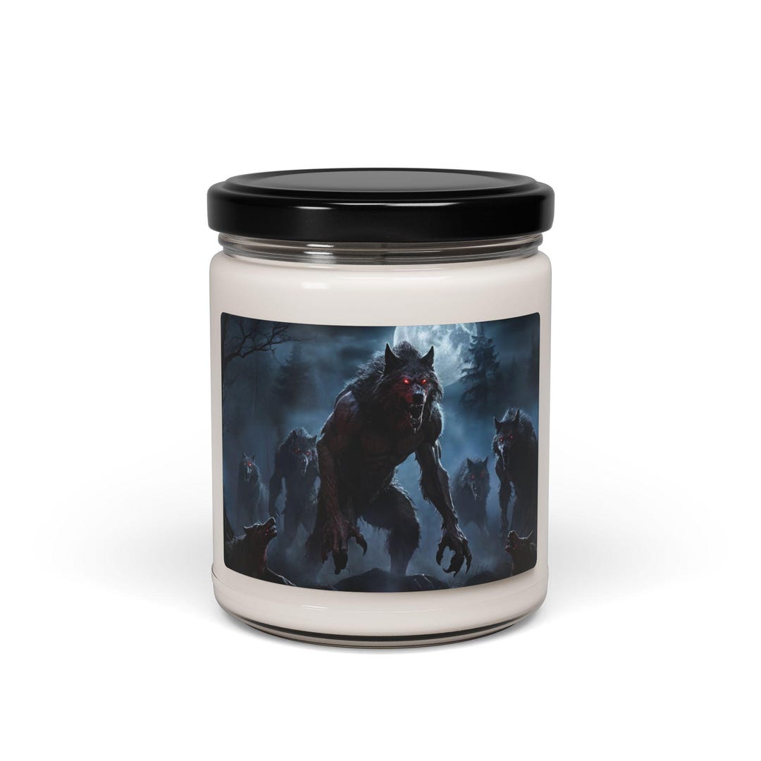Scary Full Moon Werewolves Halloween Scented Soy Candle, 9oz - Etsy