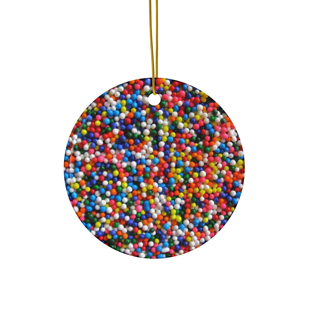 Colorful Candy Sprinkle Balls Christmas Ceramic Ornament, 4 Shapes - Etsy