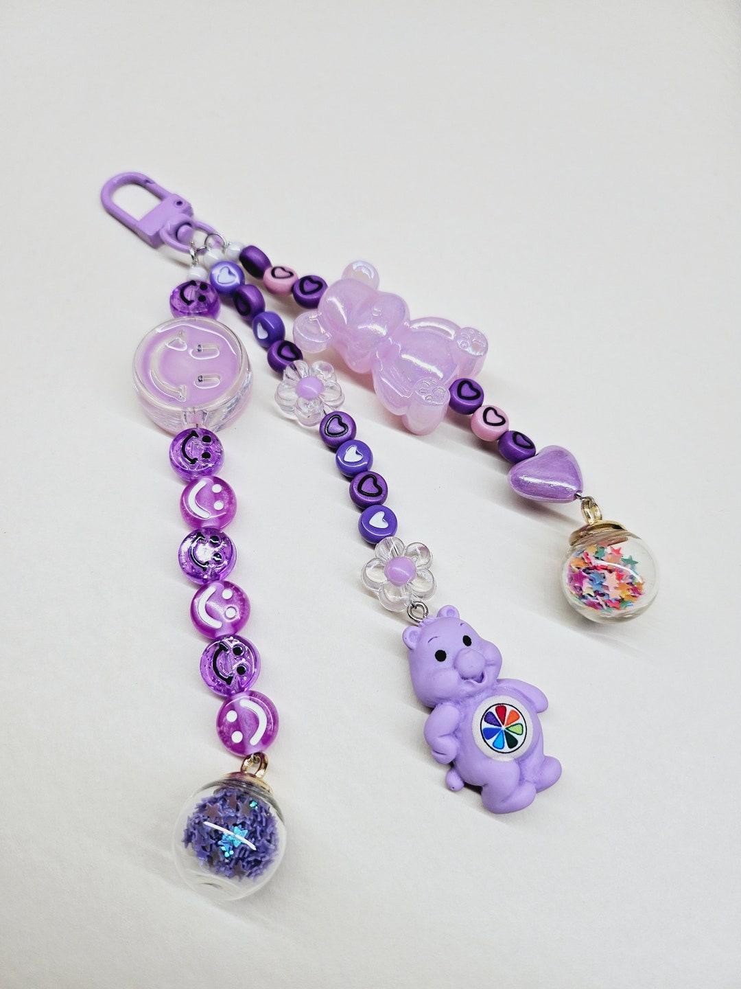 Cute Kawaii Bear Key Ring, Key Chain, Phone Charm, Key Ring for Hand ...