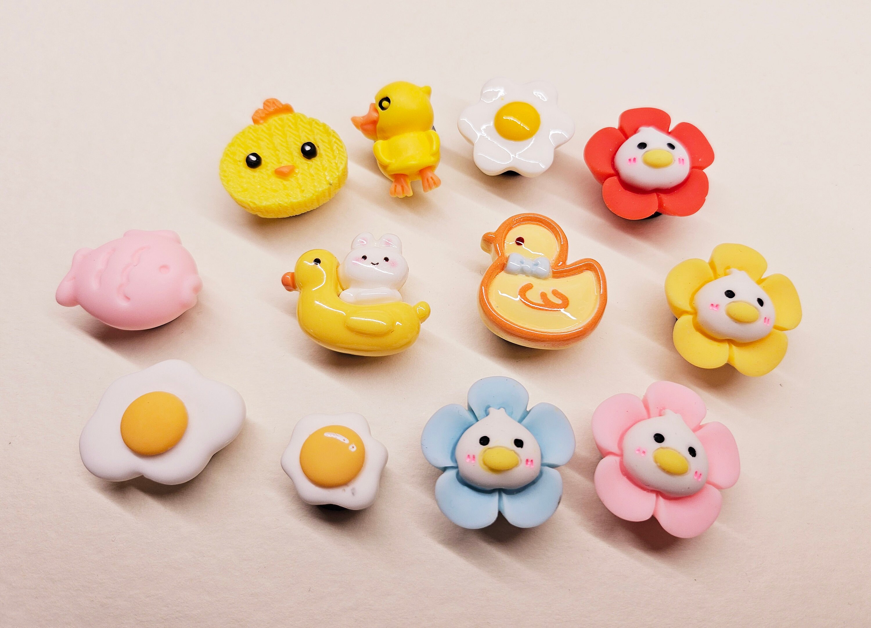 12pcs/set Cute Duck Cartoon Mixed Croc Charms, Croc Jibbitz, Shoes ...
