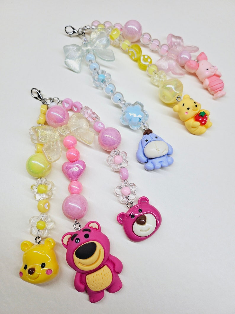 Cute Kawaii Cartoon Key Ring, Key Chain, Phone Charm, Key Ring for Hand ...