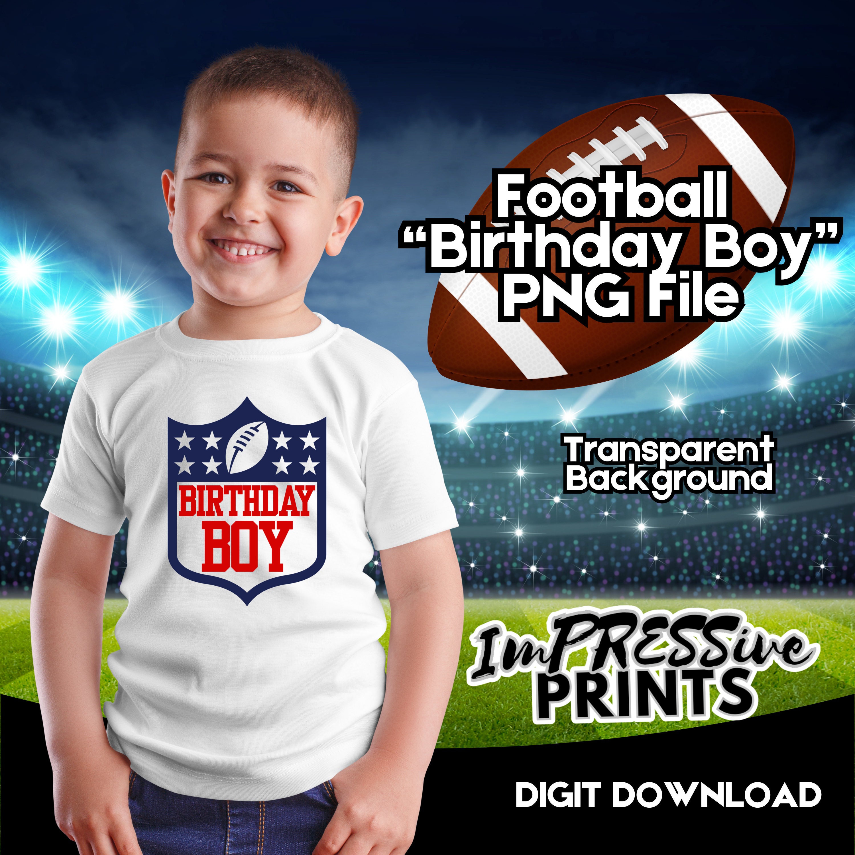 Football Birthday Boy- PNG File - Etsy