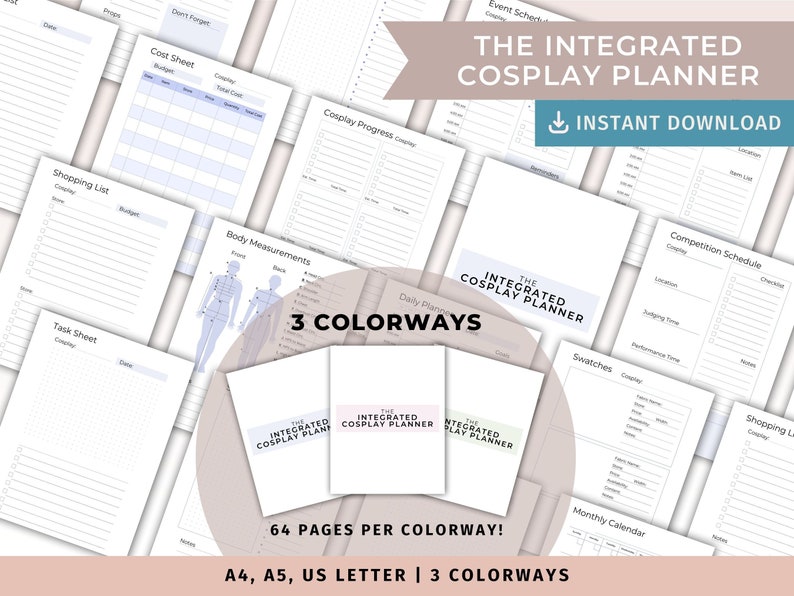 PRINTABLE BUNDLE: the Integrated Cosplay Planner & the Cosplay Project ...