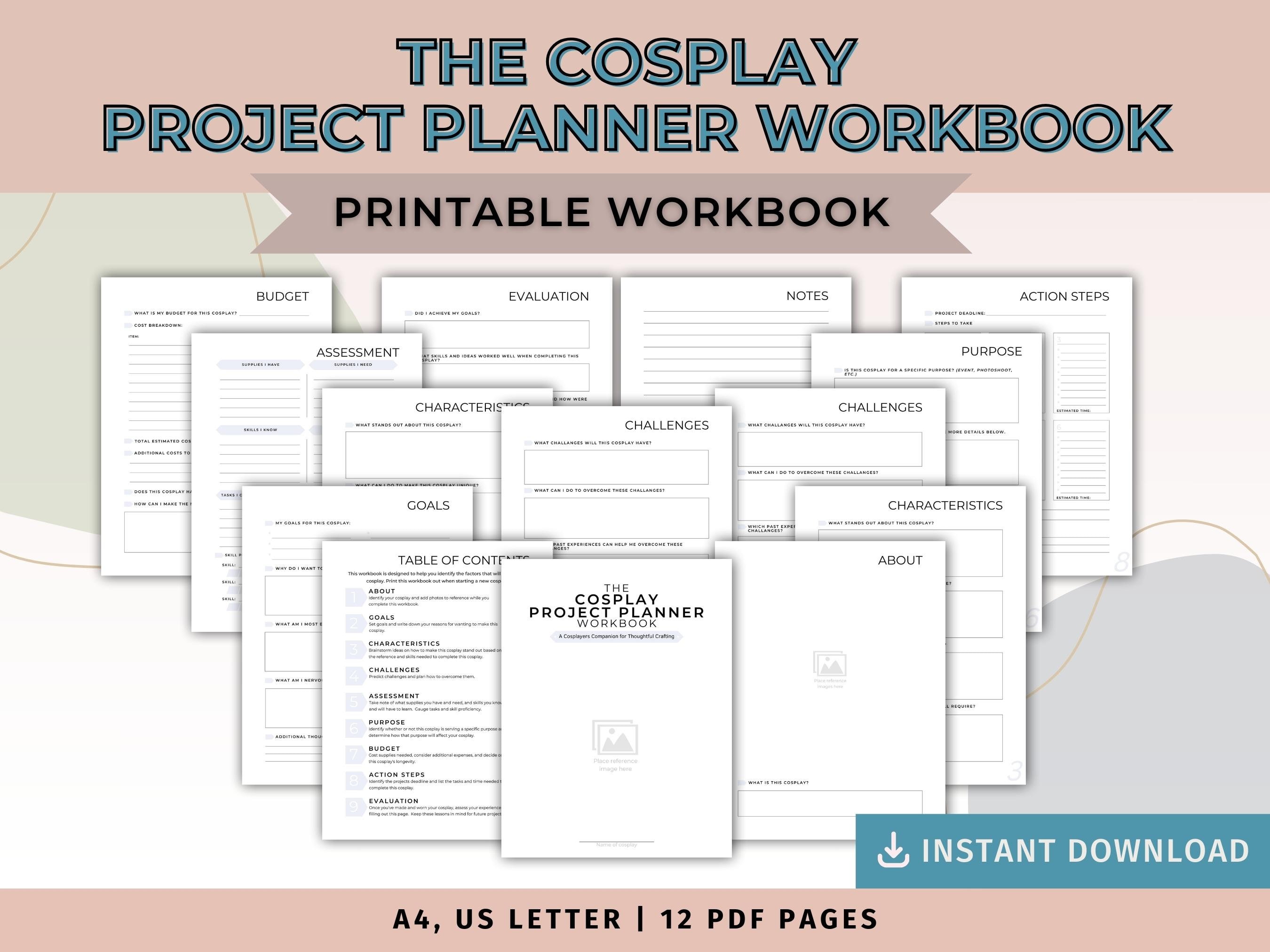 The Cosplay Project Planner Workbook Digital Download, Printable ...