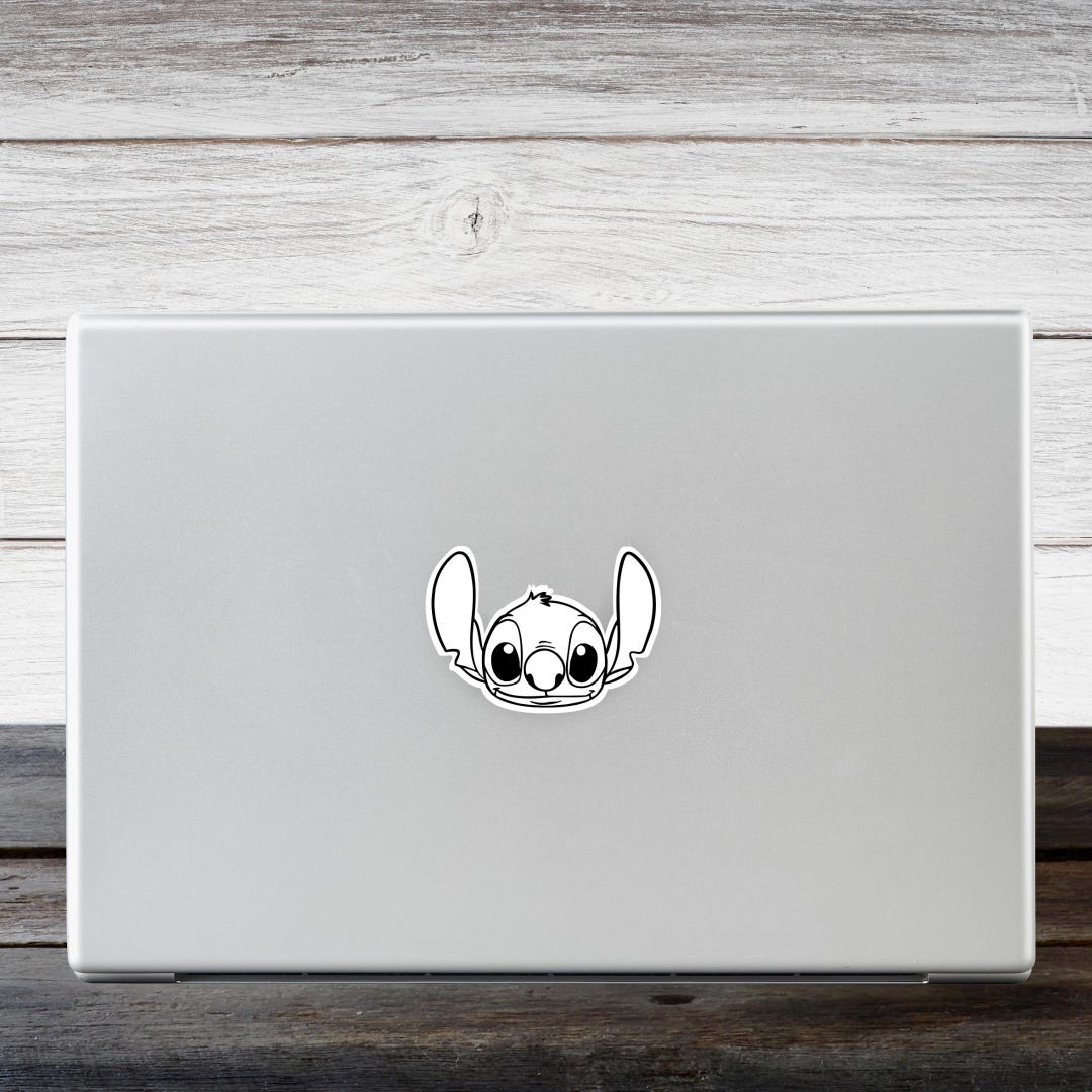 Cute Stitch Outlined Vinyl Sticker Minimalist Design for Cars, Laptops ...