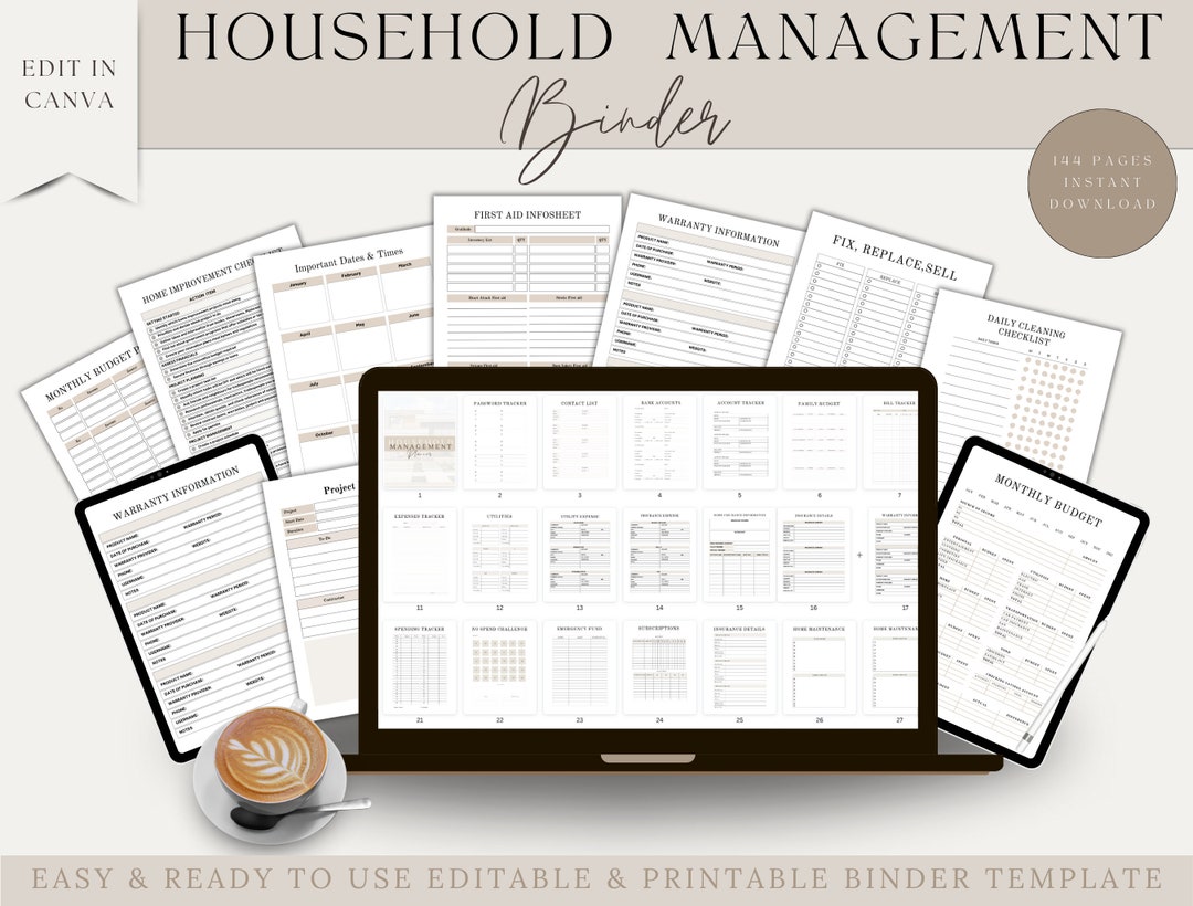 Household Planner Printable Household Management Binder Household ...
