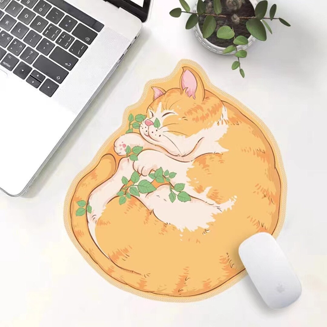 Cute Fat Orange Cat Mouse Pad Cartoon Cat Mouse Pad Anime - Etsy