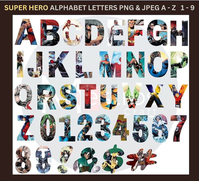 Superhero Alphabet PNG, Superhero Letter Font Clip Art, Superhero ...