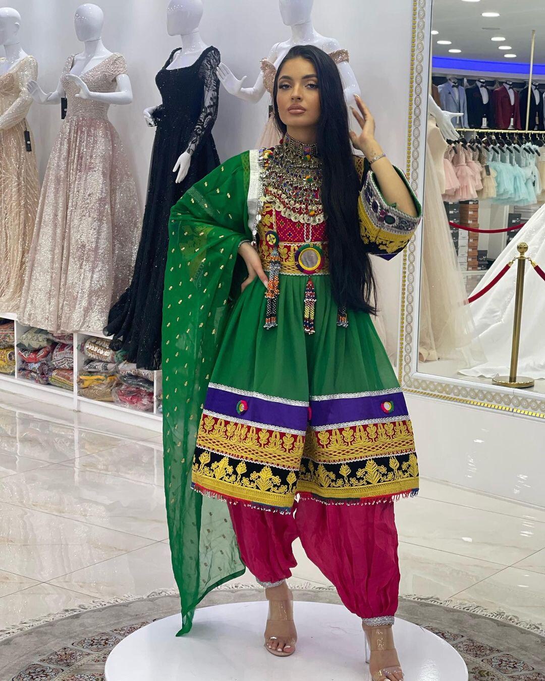 Afghan Short Dress Traditional Afghan Dress Kochi Afghan Wedding Dress ...